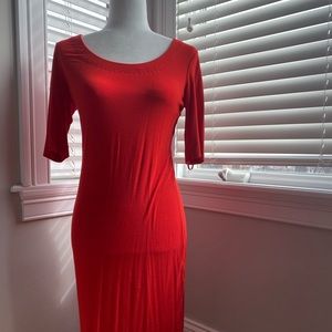 Diane Von Furstenberg | Dresses | Dvf Red Midi Dress | Poshmark